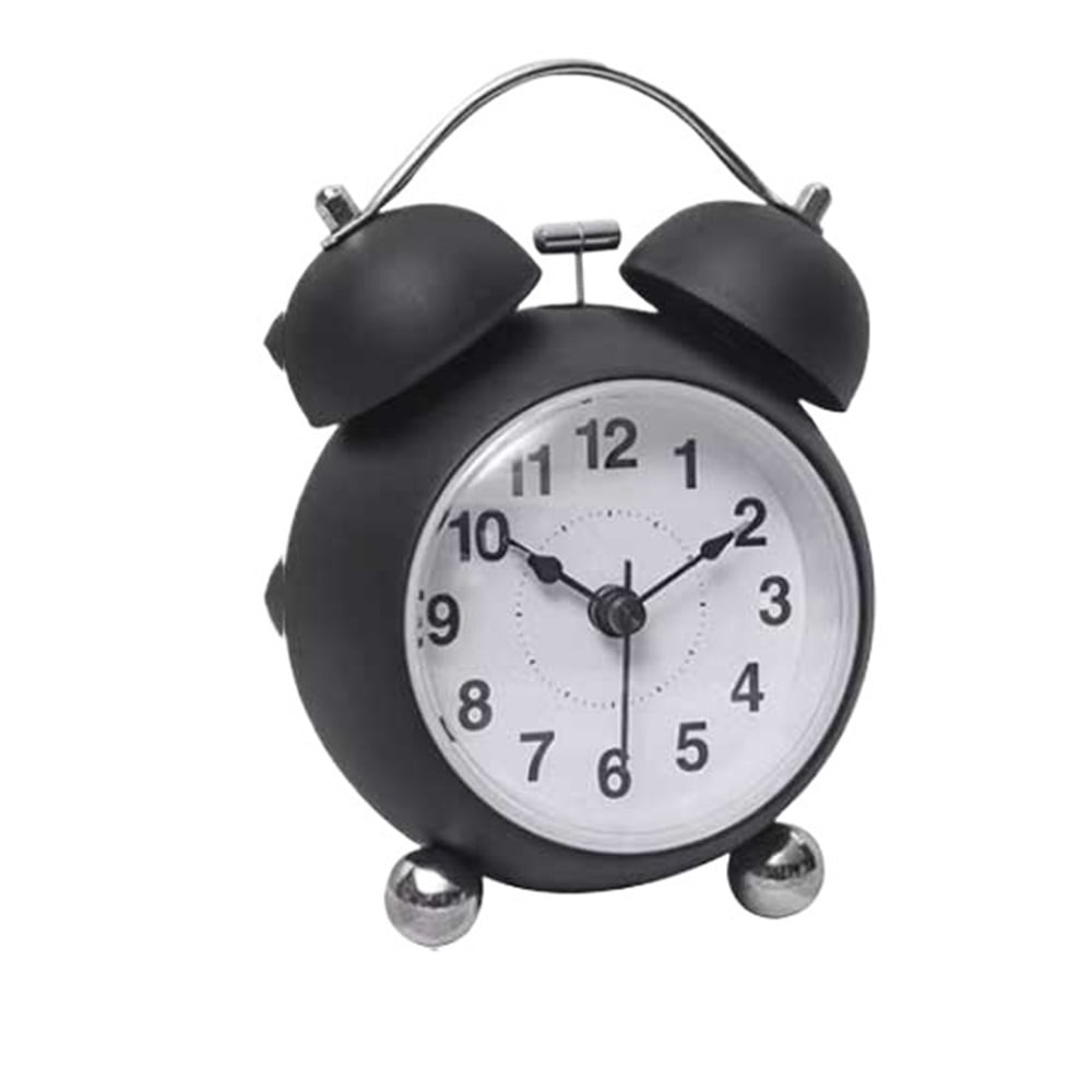 Black Round Analog Alarm Clock for Bedroom Living Room Study Room ...