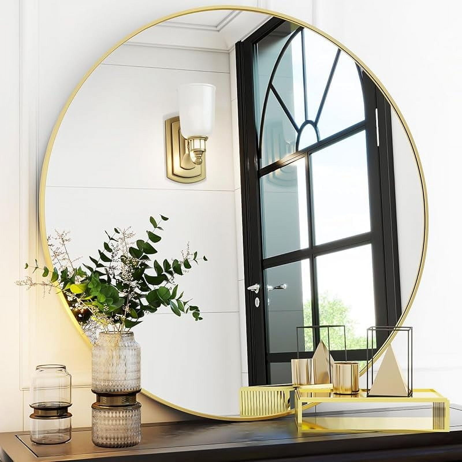 Black Round Bathroom Mirror, 20 inch Circle Mirror, Round Wall Mirror ...