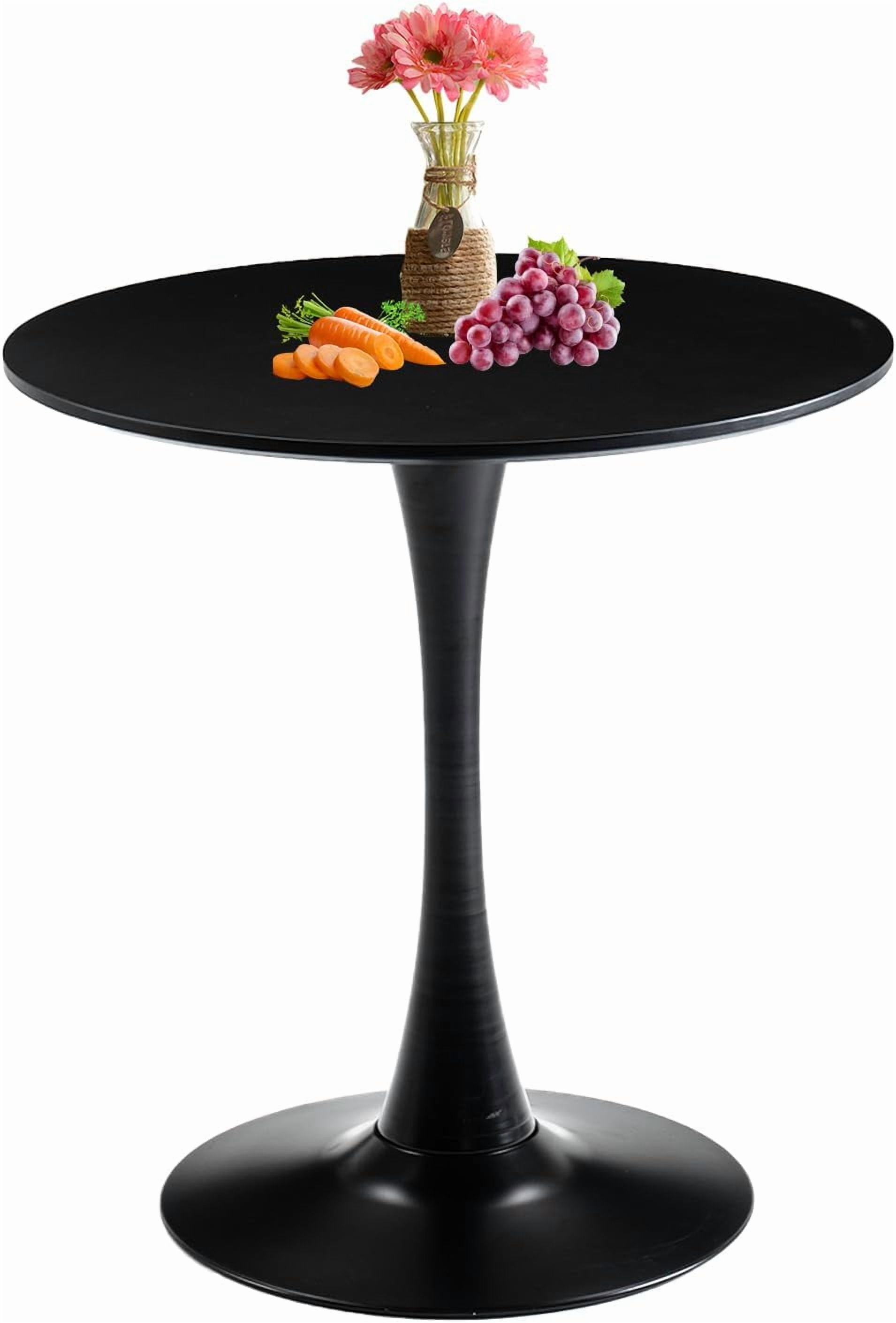 Black Round Dining Table, Small Circle Dining Table for 2 Person ...