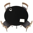 Black Round Fitted Tablecloth Solid Color Elastic Table Cloth ...