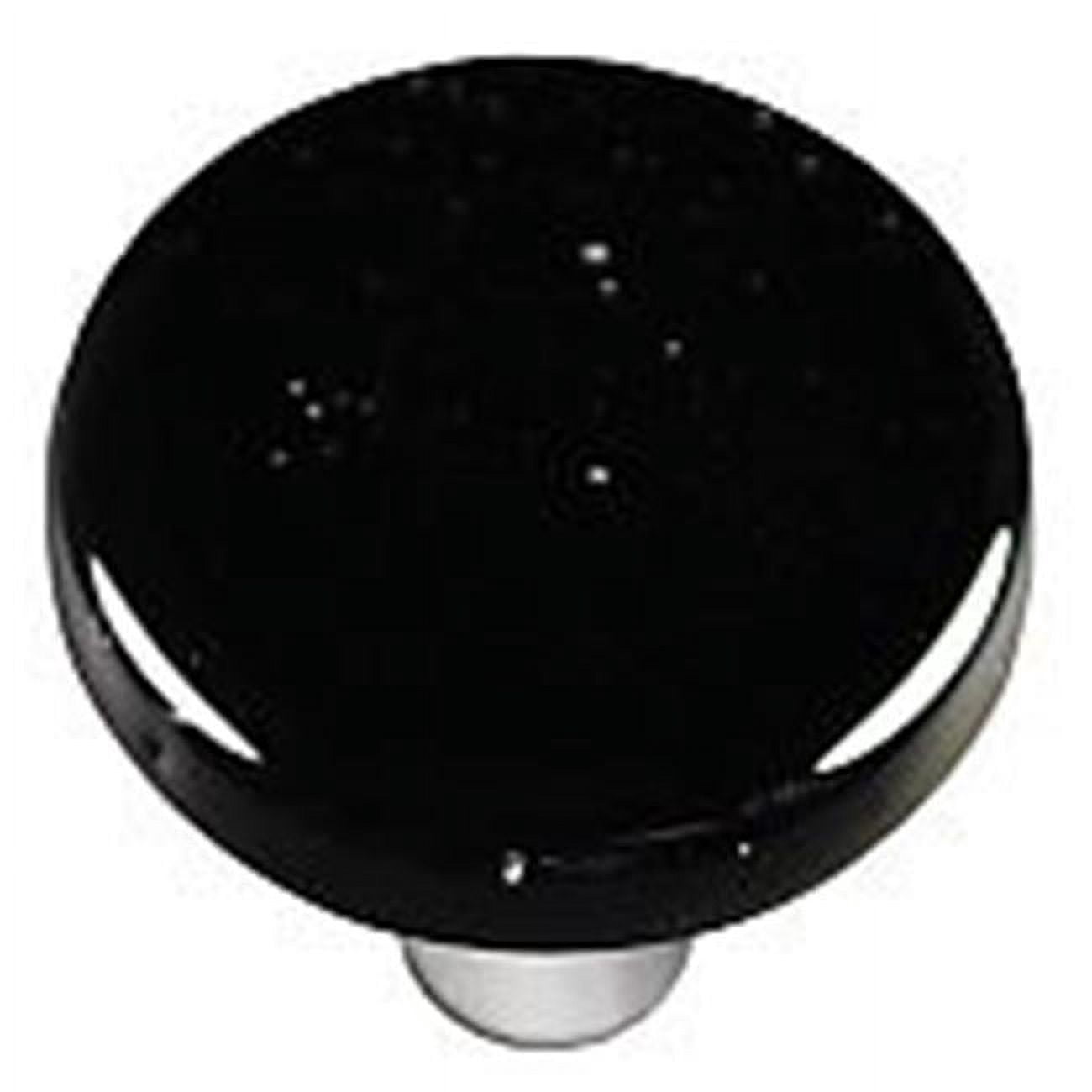 Black Round Glass Cabinet Knob - Aluminum Post - Walmart.com