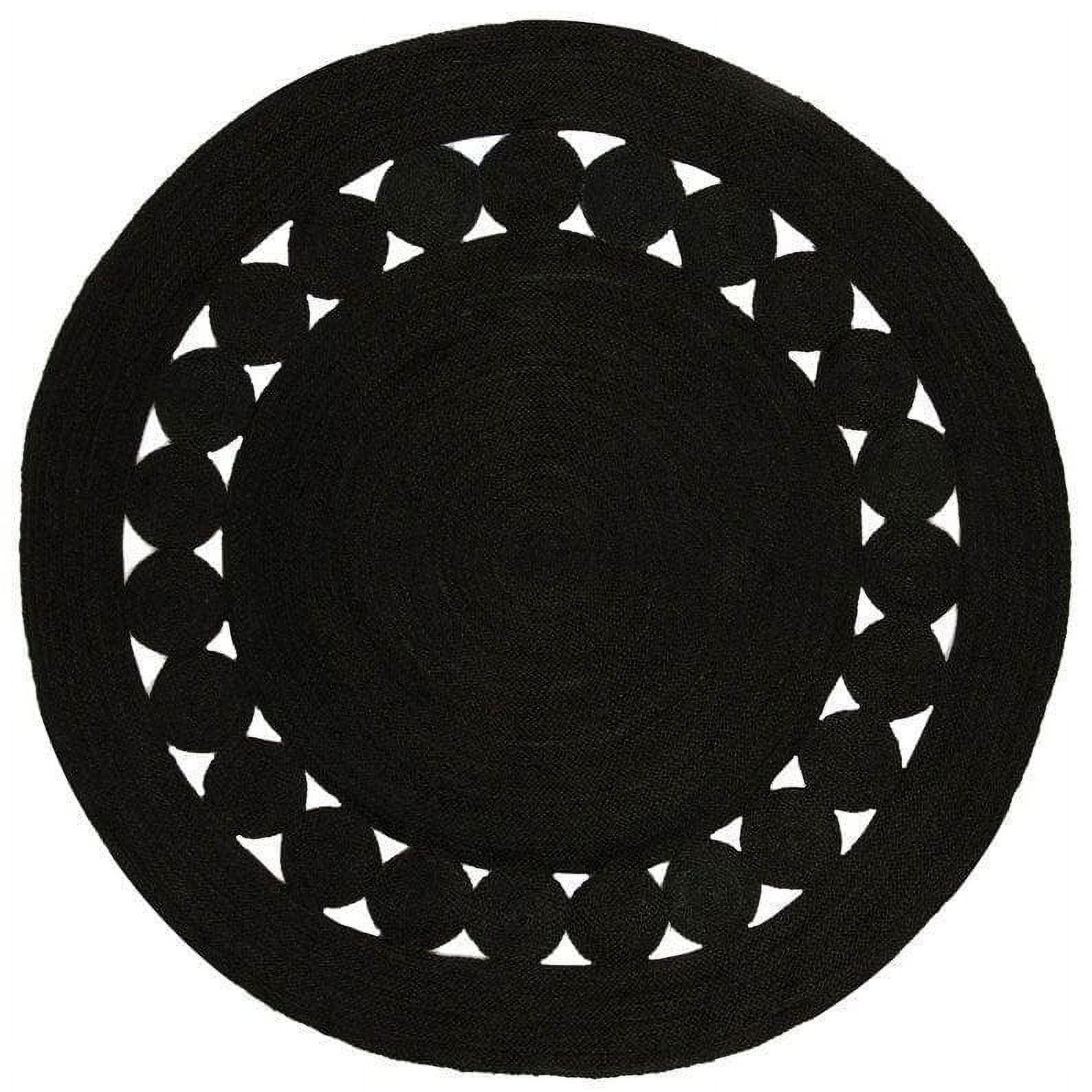 Black Round Jute Rug - Walmart.com