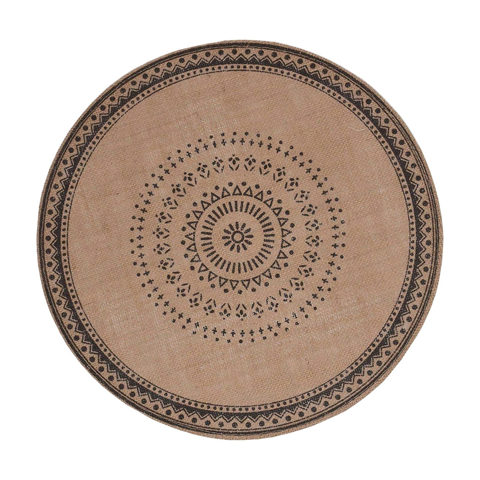 Black Round Linen Placemat For Dining Table Heat Resistant Easy Clean ...
