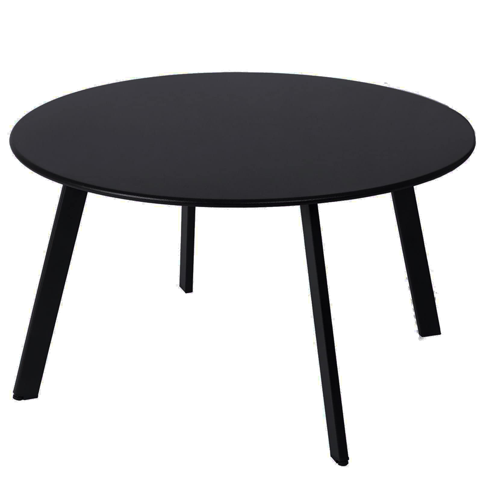 Black Round Metal Coffee Table - Minimalist Modern Design, 28 Inch ...