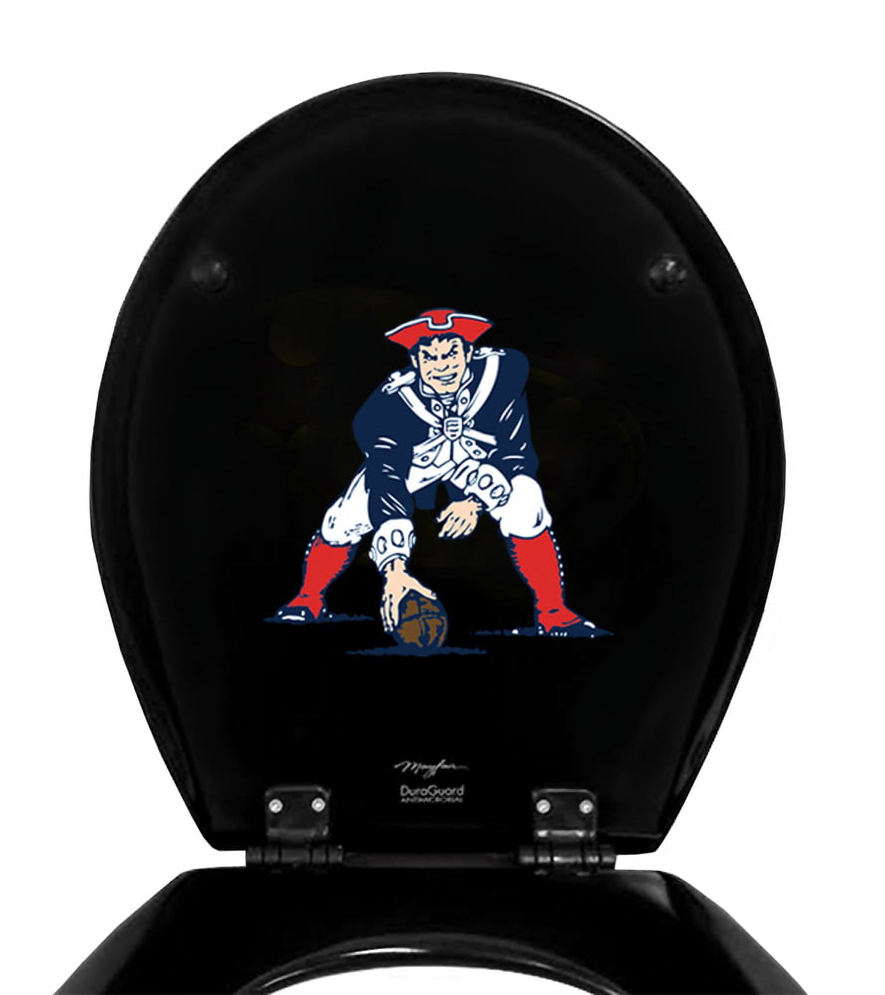 Black Round Molded Wood Toilet Seat Featuring Your Choice of a Football ...