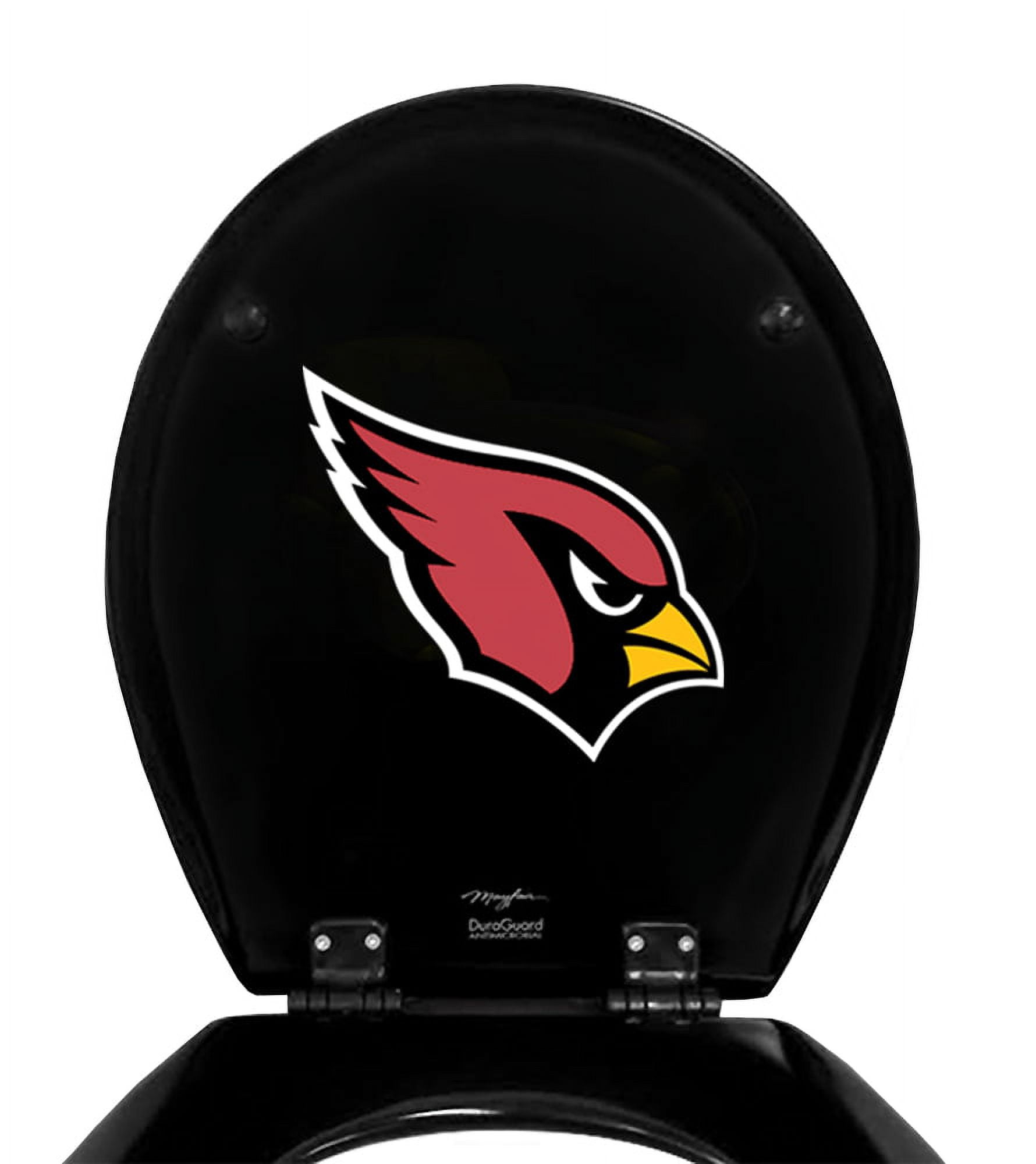 Black Round Molded Wood Toilet Seat Featuring Your Choice of a Football ...