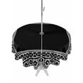 Black Round Outdoor Tablecloth with Umbrella Hole Boho Diamond Pattern ...