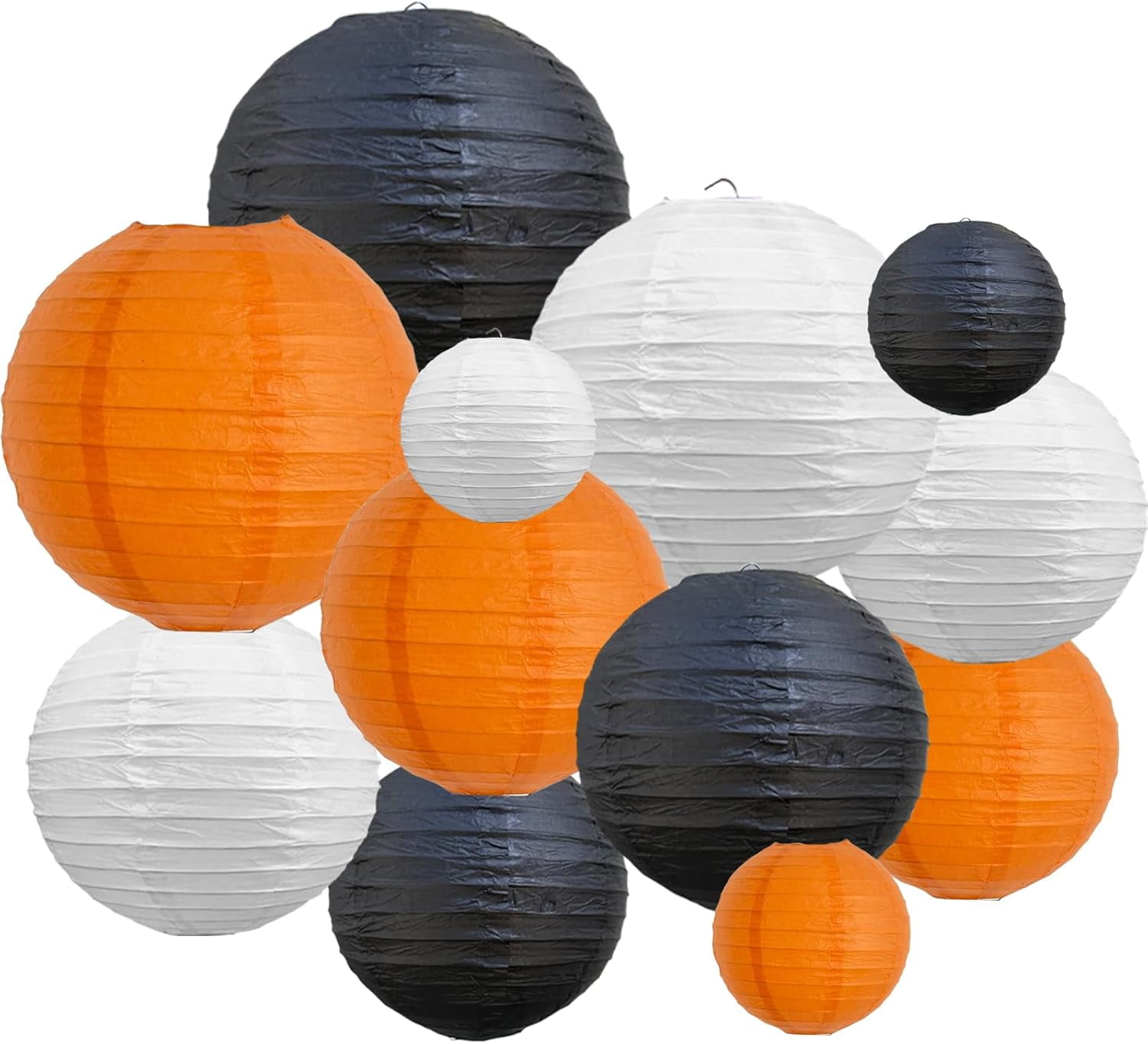 Black Round Paper Lanterns Decorative Hanging Asia Chinese Japanese ...