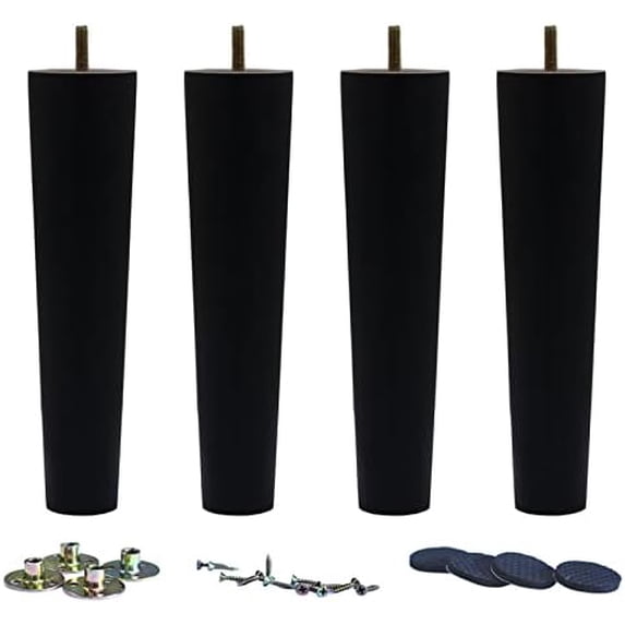 Black Round Solid Wood Furniture Sofa Chair Ottoman Loveseat Table ...