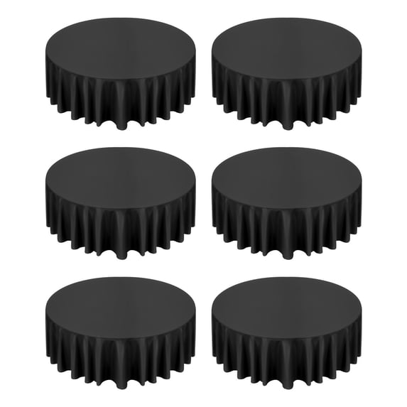 Black Round Tablecloths 6 Pack 120 Inch Stain & Wrinkle Resistant ...