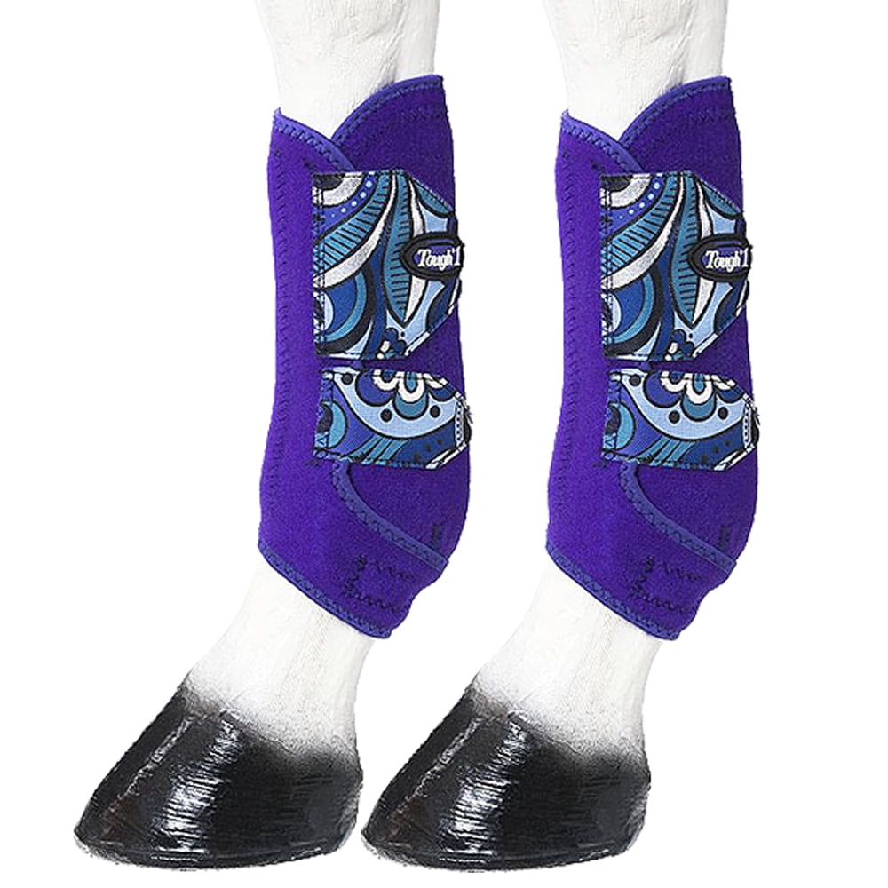 Black Royal Purple Medium Tough-1 Extreme Vented Horse Sport Boots Leg ...