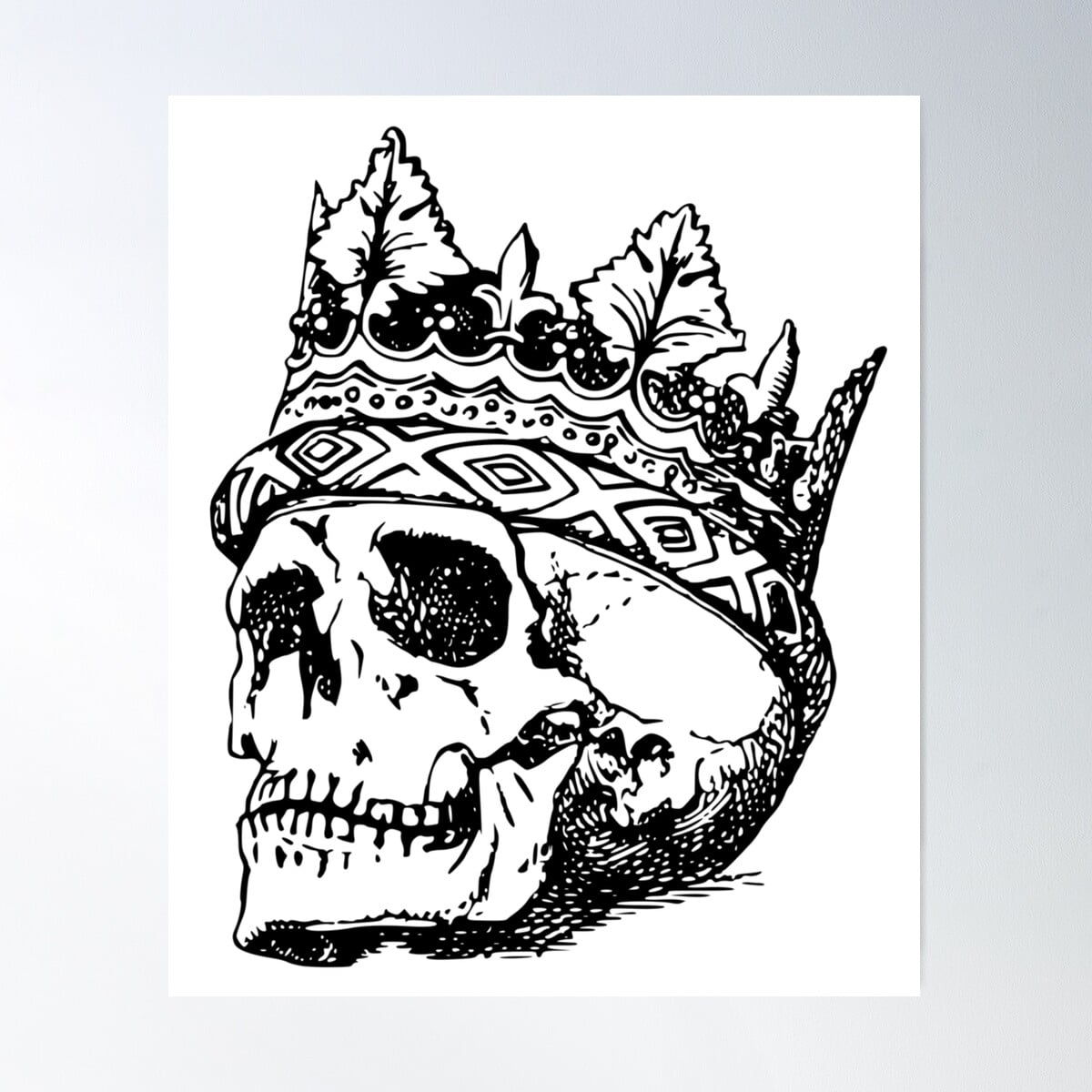Black Royalty Skull Poster Wall Art, Modern Wall Decor For Living Room ...