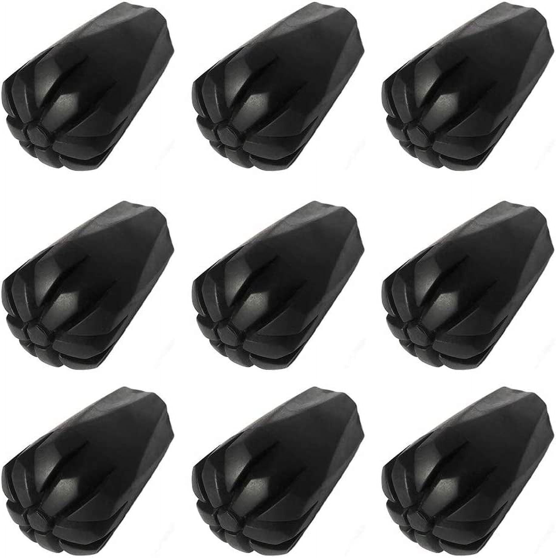 Black Rubber Diamond Trekking Pole Tip Protectors, Hiking Pole ...
