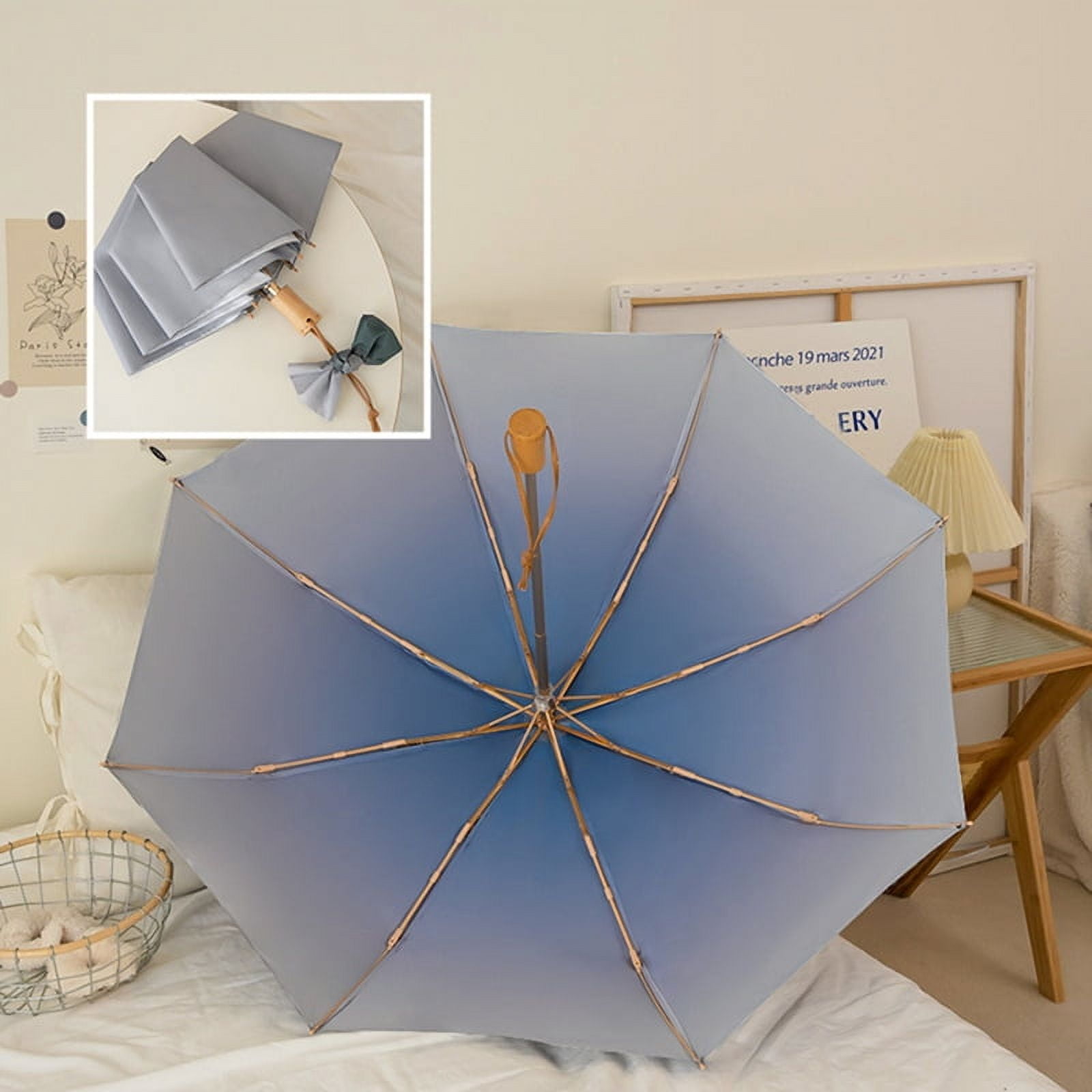 Black Rubber Double-Layer Sun Protection Umbrella Professional Anti-Ultraviolet Sun Umbrella ...