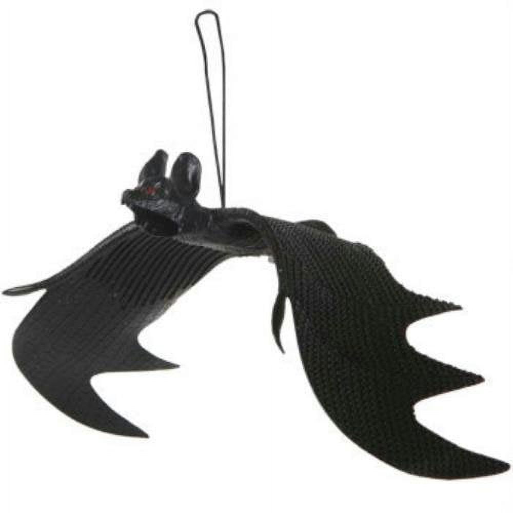 Black Rubber Hanging Bats Spooky Creepy Scary Halloween Decoration ...