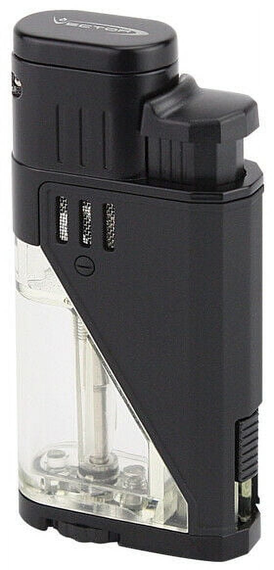 Black Rubber Matte Vector Twister Dual Flame Jet Torch Cigar Butane ...