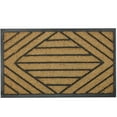 Black Rubber and Coir Outdoor Rectangular Door Mat 29.5" x 17.5 ...