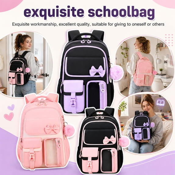 Black Rucksack, Back-To-School, School Supplies, Student Backpack ...