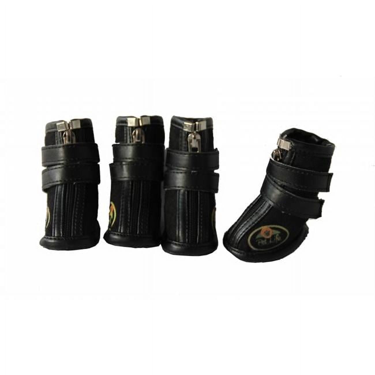 Black Ruff Suede Dog Shoes - Set of 4 - MD - Walmart.com