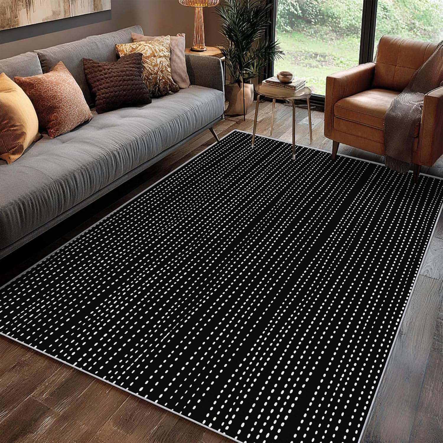 Black Rug Bedroom, Modern Abstract Stripe Pattern Washable Area Rugs ...