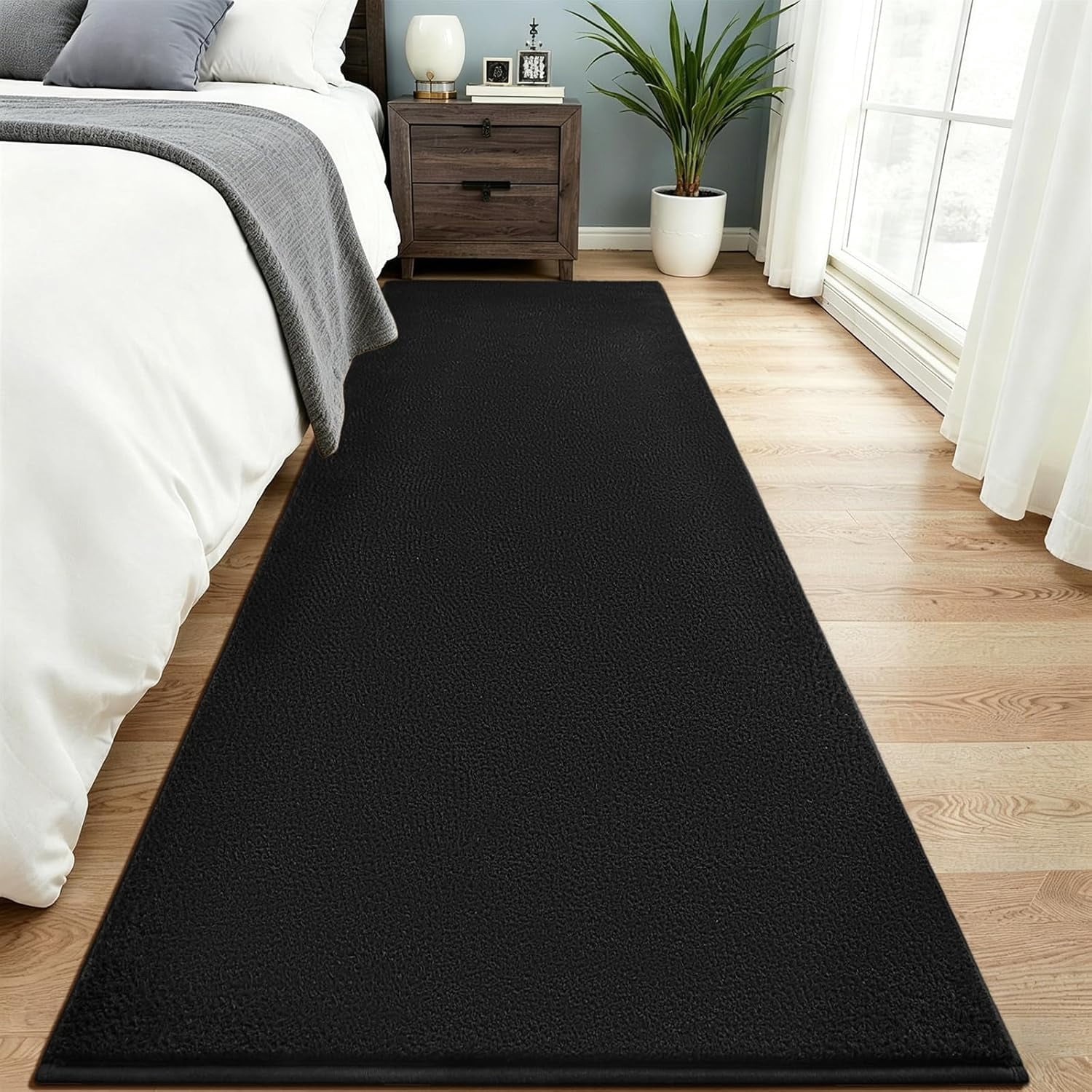 Black Runner Rug, 2x8 Long Non Slip Hallway Runners, Indoor Thickened ...