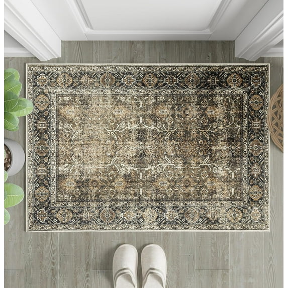 Black Runner Rug 2x8 Vintage Area Carpet Hallway Long Indoor Kitchen ...