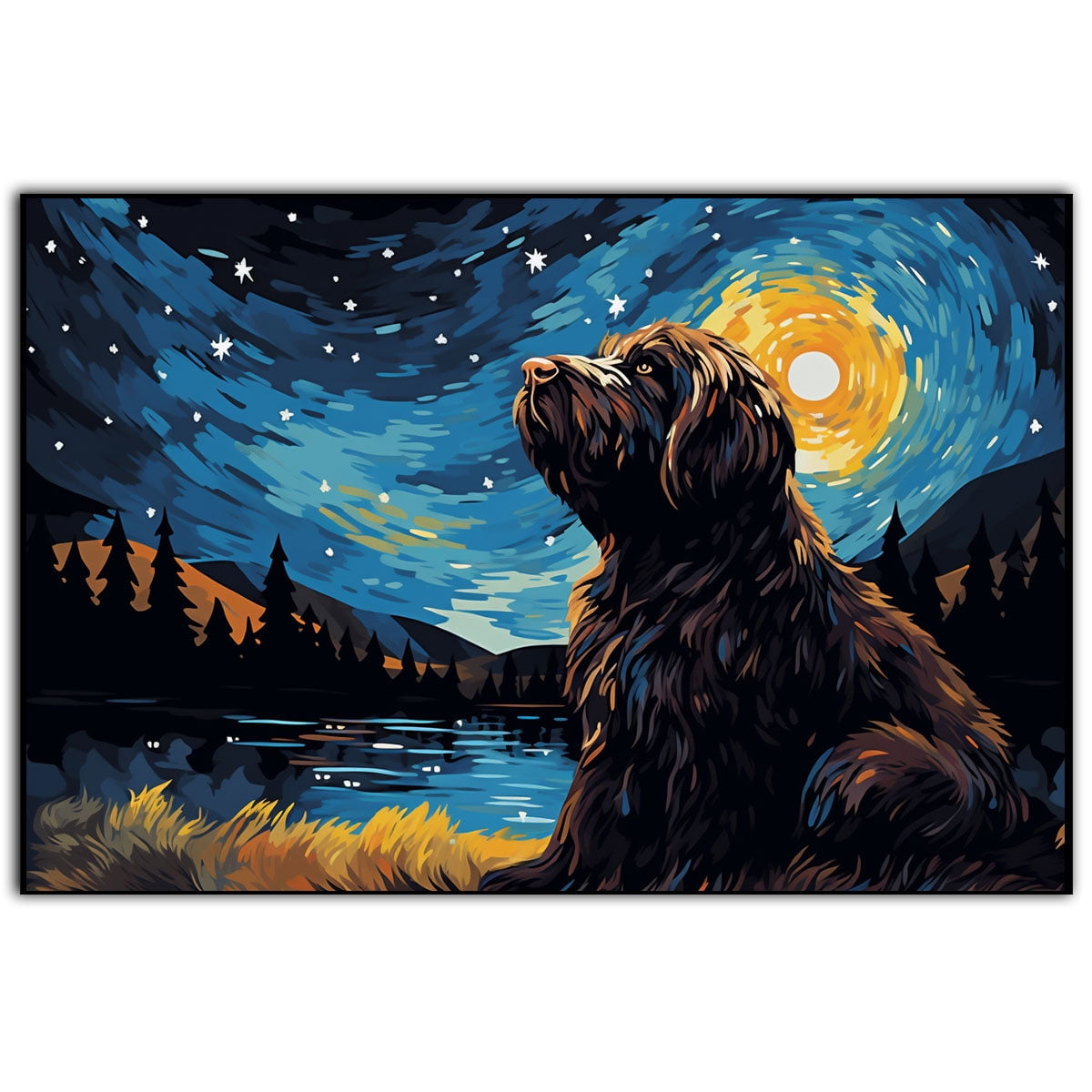 Black Russian Terrier Canvas Unframed Colofull Inspired bedroom decor ...