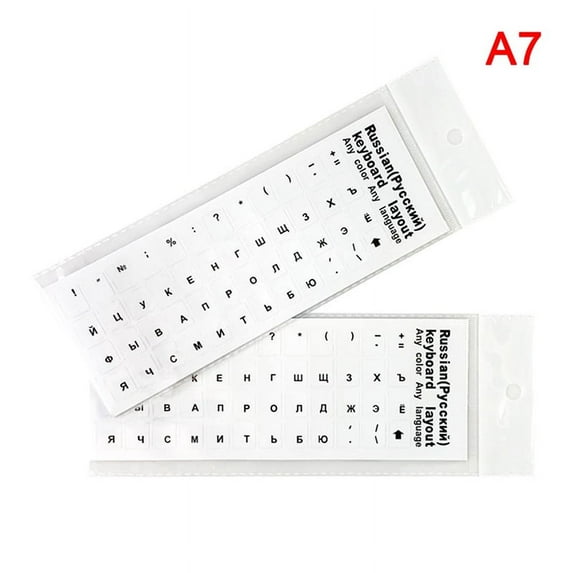 (Black) Russian Transparent Keyboard Stickers Language Alphabet Black ...