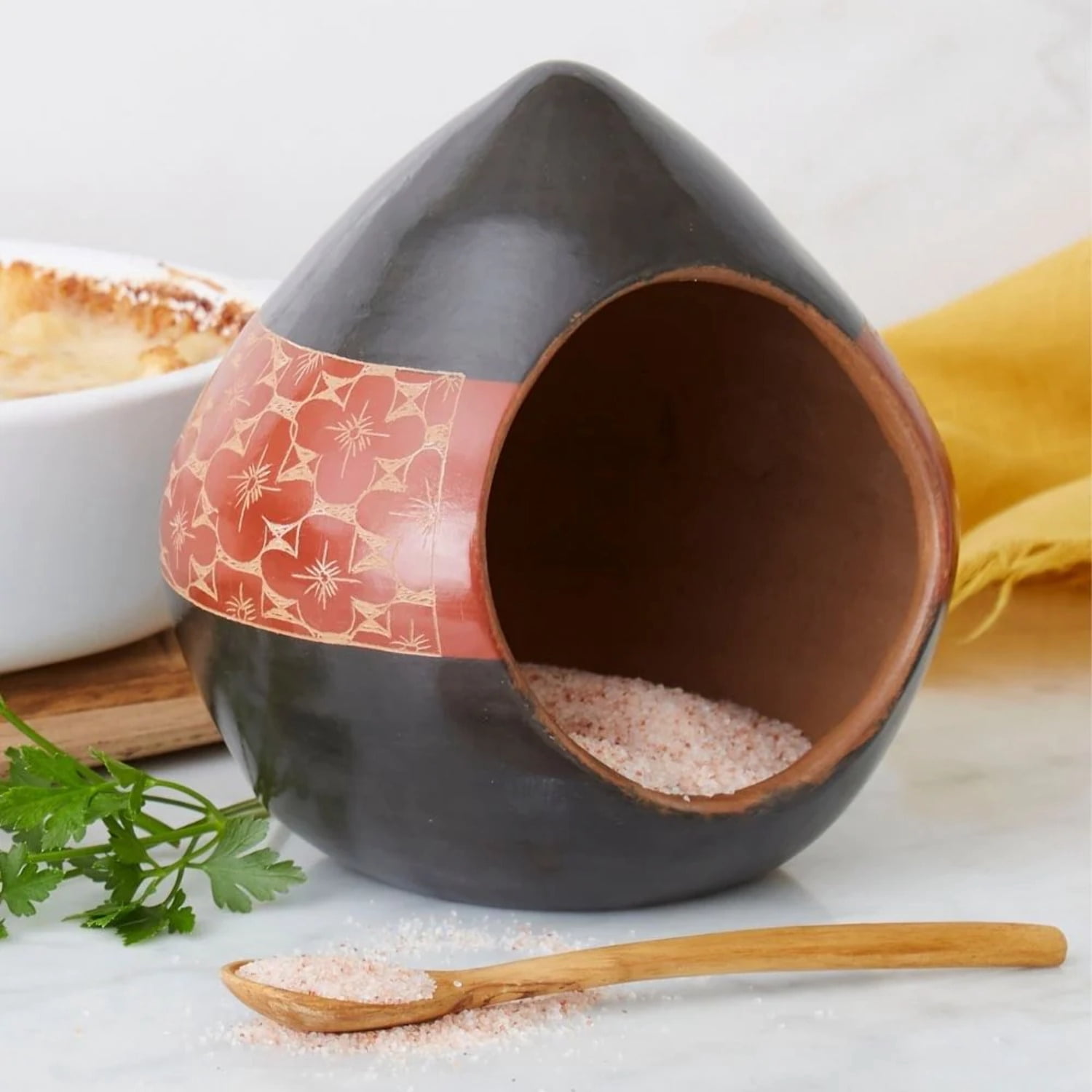 Black Rust Flower Terracotta Salt Cellar - Walmart.com