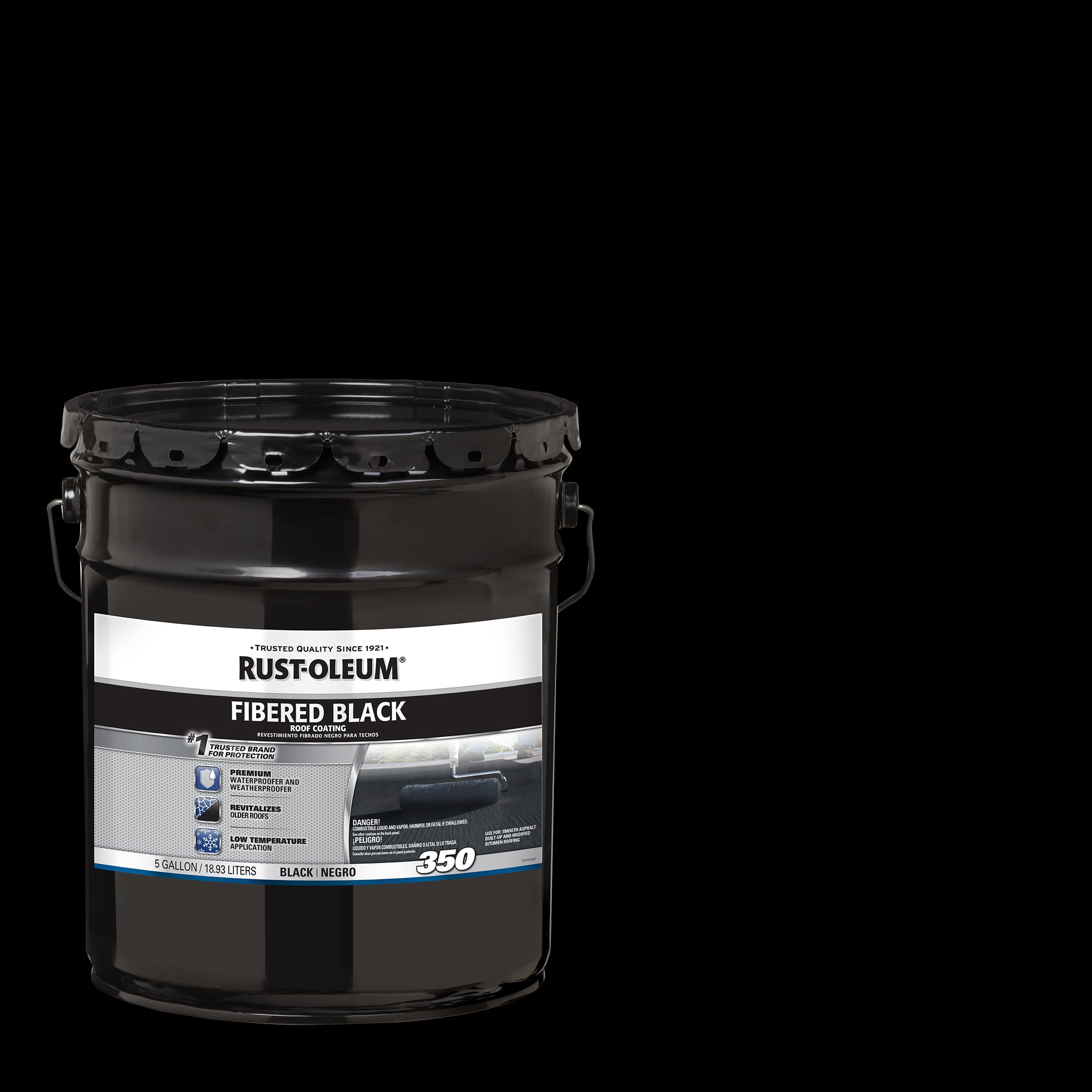 Black, Rust-Oleum 350 Fibered Roof Coating - 301999, 5 Gallon- 1 Pack ...