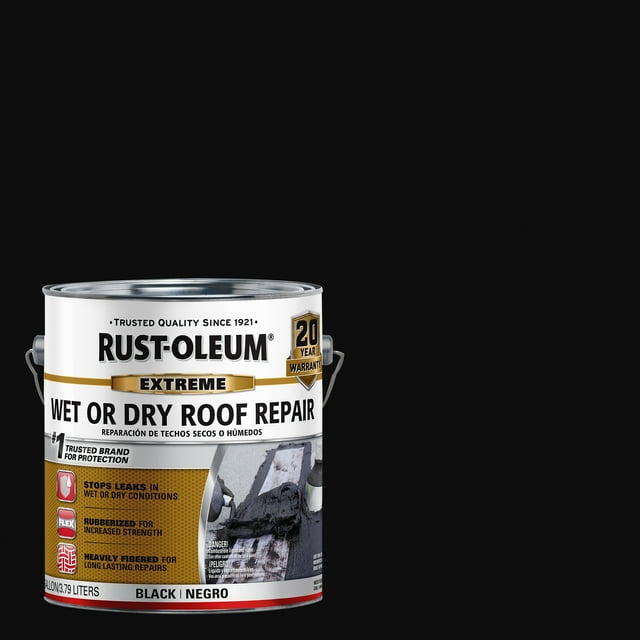 Black, Rust-Oleum Extreame Wet or Dry Roof Repair, Gallon - Walmart.com