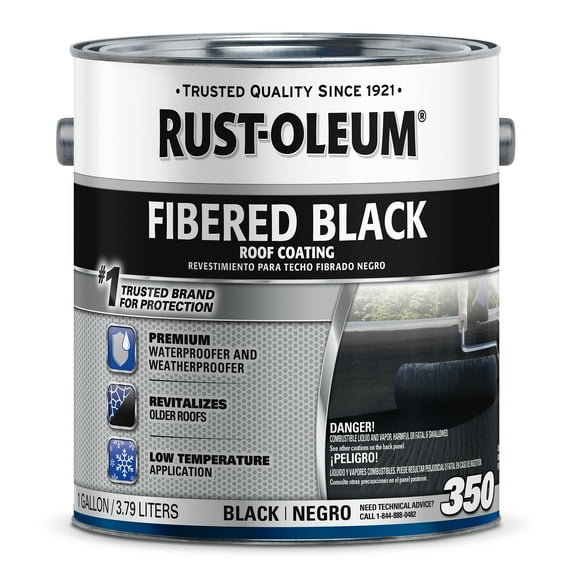 Black, Rust-Oleum Fibered Roof Coating, Gallon - Walmart.com