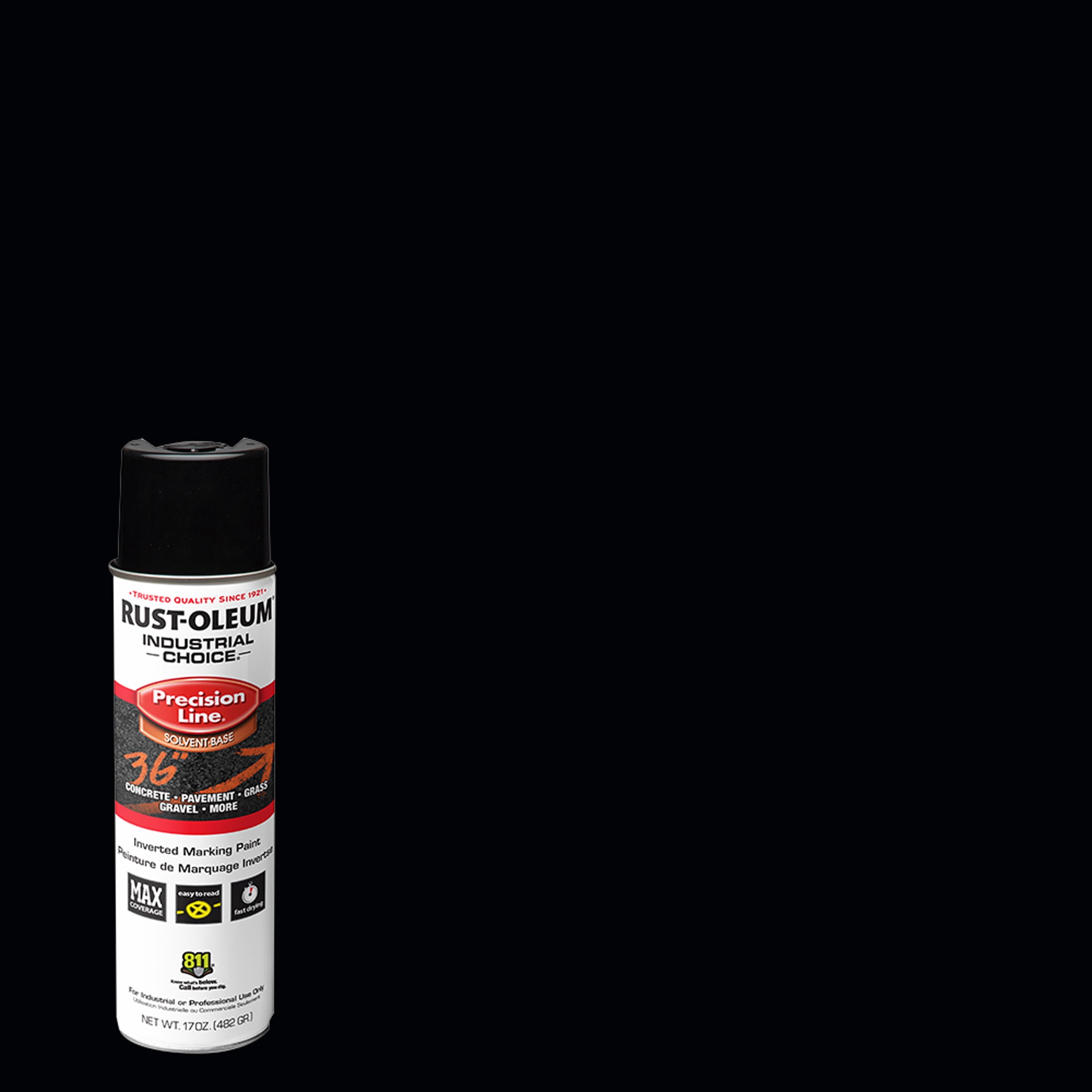 Black, Rust-Oleum Precision Line Marking Flat Spray Paint- 17 oz, 12 ...
