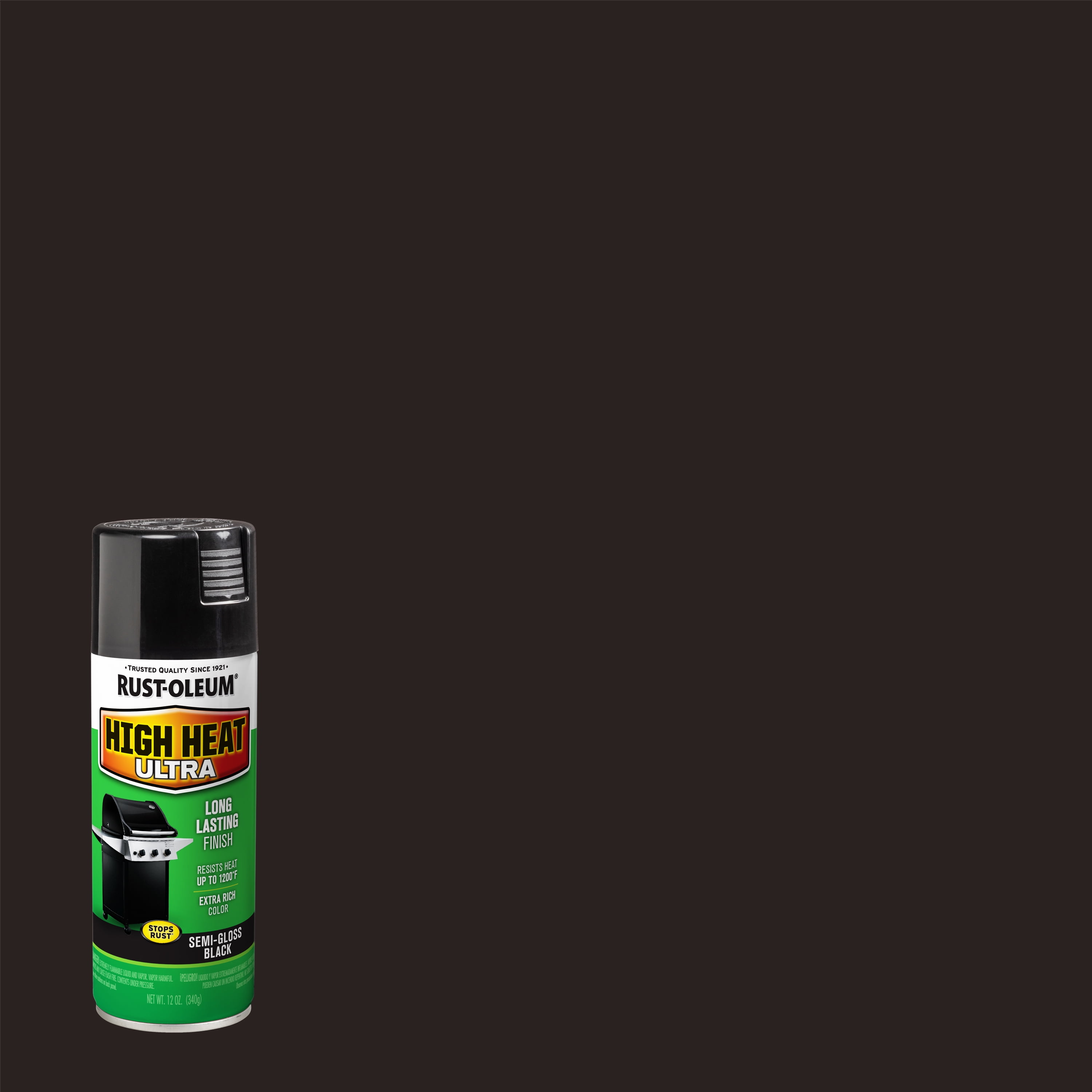 Black, Rust-Oleum Specialty Semi-Gloss Ultra High Heat Spray Paint- 12 ...