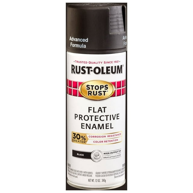 Black, Rust-Oleum Stops Rust Advanced Flat Spray Paint, 12 oz - Walmart.com