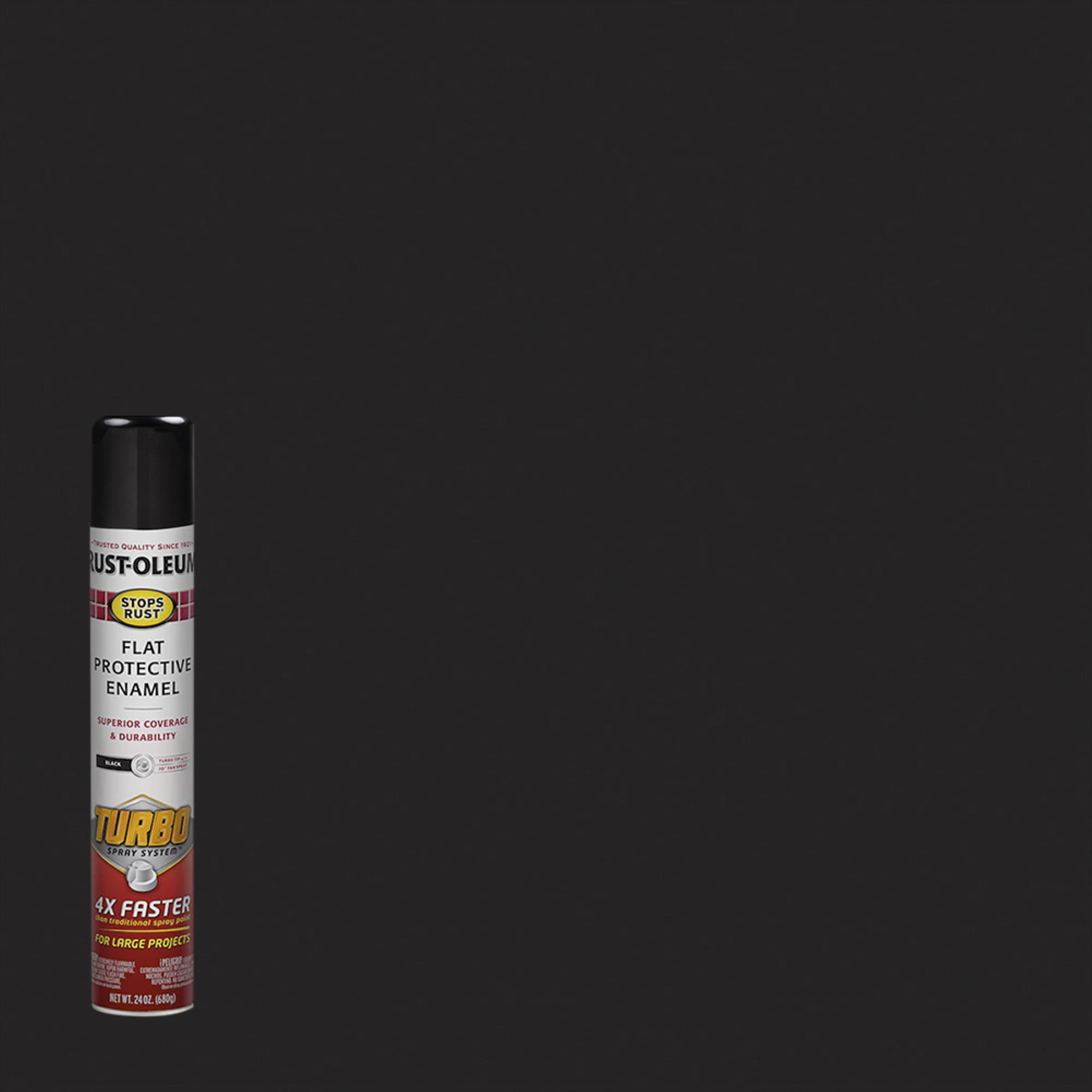 Black, Rust-Oleum Stops Rust Flat Turbo Spray Paint-376298, 24 oz ...