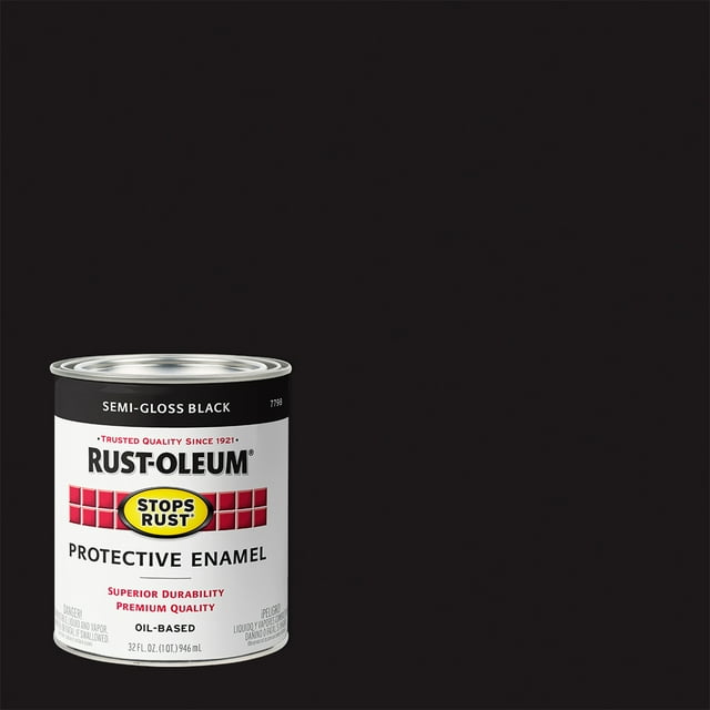 Black, Rust-Oleum Stops Rust Semi-Gloss Protective Enamel Paint ...