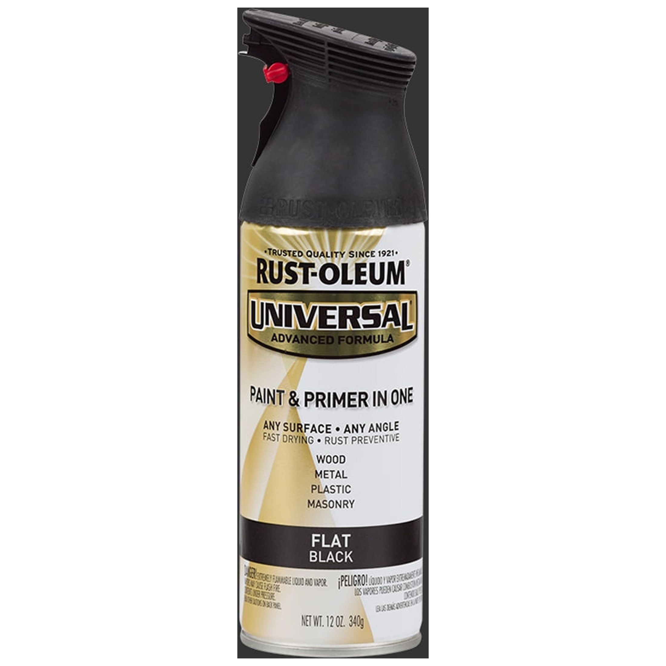 Black, Rust-Oleum Universal All Surface Interior/Exterior Flat Spray ...