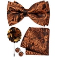 Black Rust Paisley Bow Tie for Men Silk Woven Pre-tied Bowtie and ...