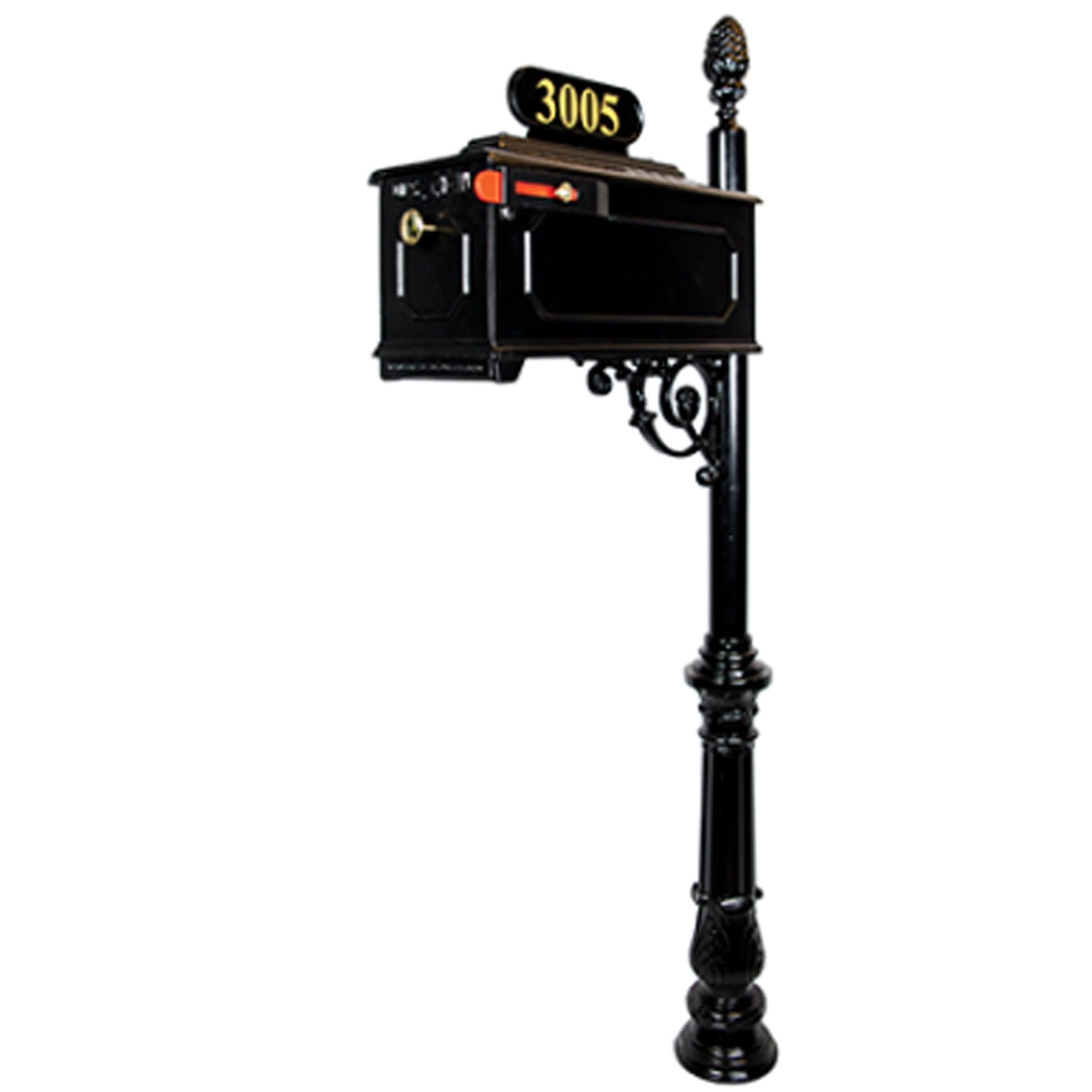 Black Rust Resistant Mailbox System - Walmart.com