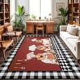 Black Rustic Chefs 5'x8' Rug for Bedroom Under Queen Bed Placement ...