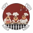 Black Rustic Chefs Round Table Cover, Cooking Food Whimsical Kitchen ...