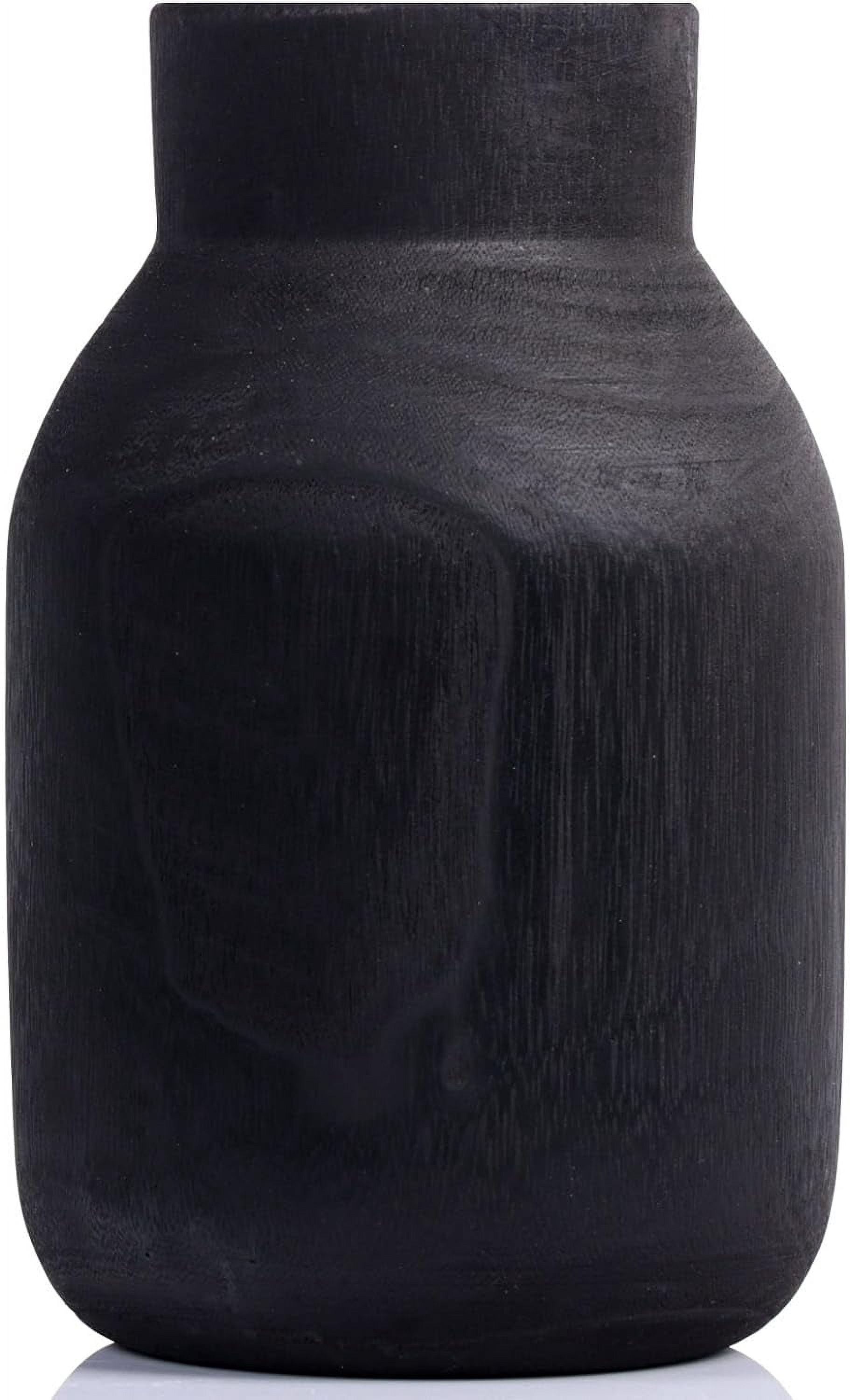 Black Rustic Large Wooden Vase for Home Decor, Vintage Floor Tall ...