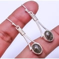 Black Rutilated Quartz - Brazil Designer 925 Sterling Silver Earring 1. ...