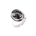 Black Rutile Quartz Gemstone 925 Sterling Silver Statement Ring for ...