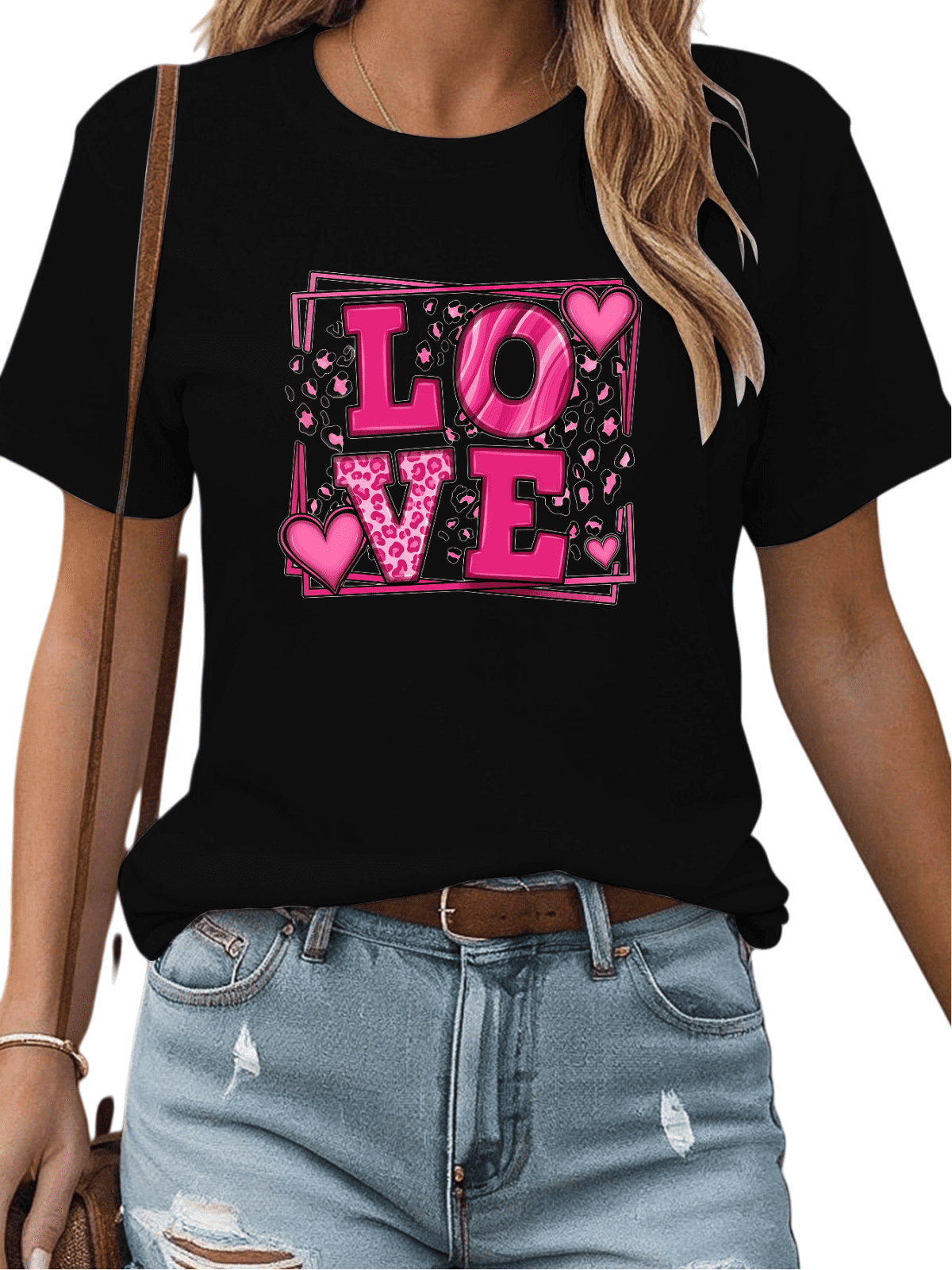 Black S-5XL Print Tshirt Graphic Tees Shirts Valentine's Day Love ...