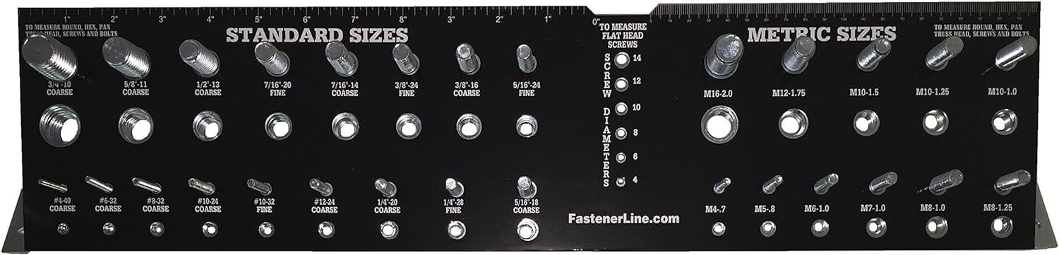 Black SAE Metric Bolt Gauge Check a Thread Tool - Walmart.com