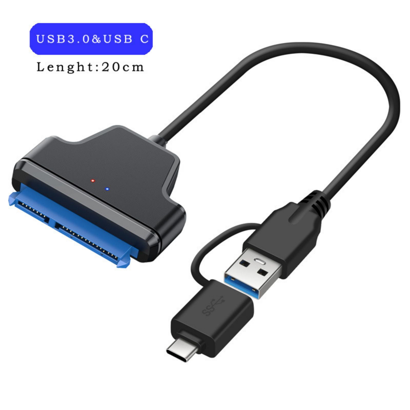 ENTSASMO Black SATA to USB Adapter Cable for 2.5 inch SSD and HDD ...
