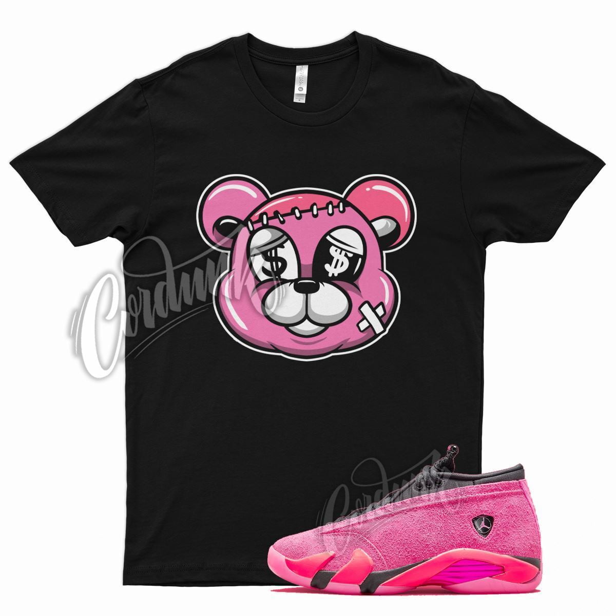 Black STITCH T Shirt for Air j1 14 Shocking Pink Hyper Racer Punch Vivid - Walmart.com