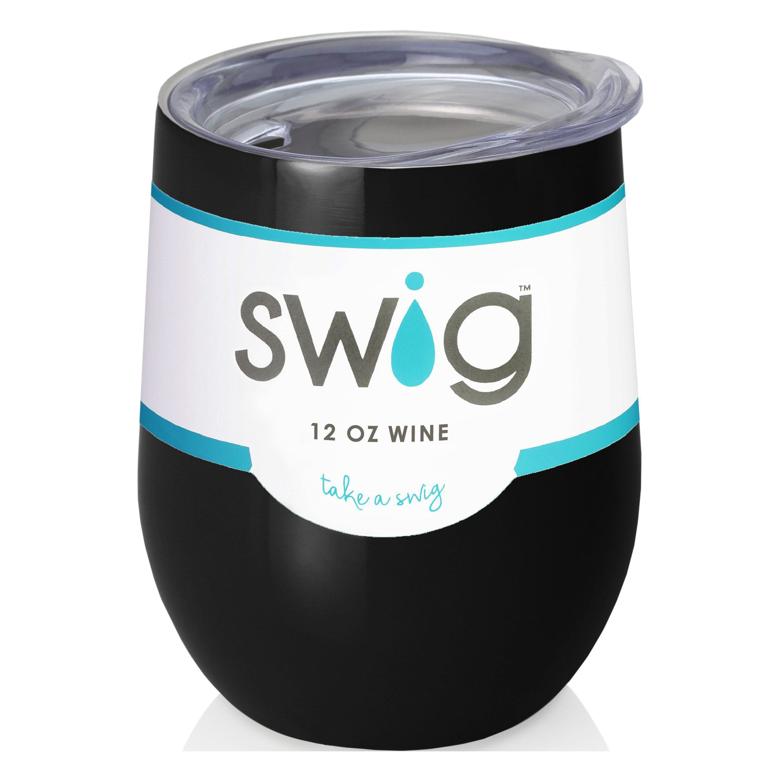Black SWIG 12 oz Insulated Wine Cup with Lid - Walmart.com